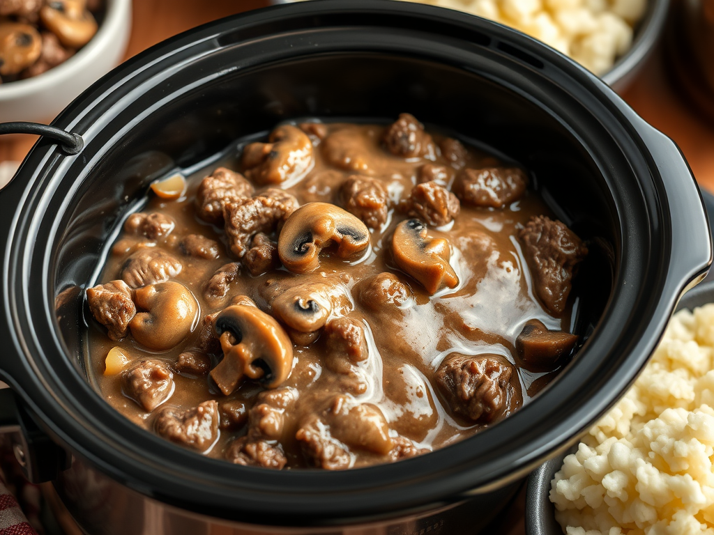 Slow Cooker Ground Beef with Mushroom Gravy: Comfort Food Classic - DIY ...