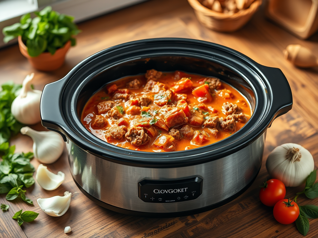 Slow Cooker Creamy Ground Beef and Tomato Sauce - DIY Jessica