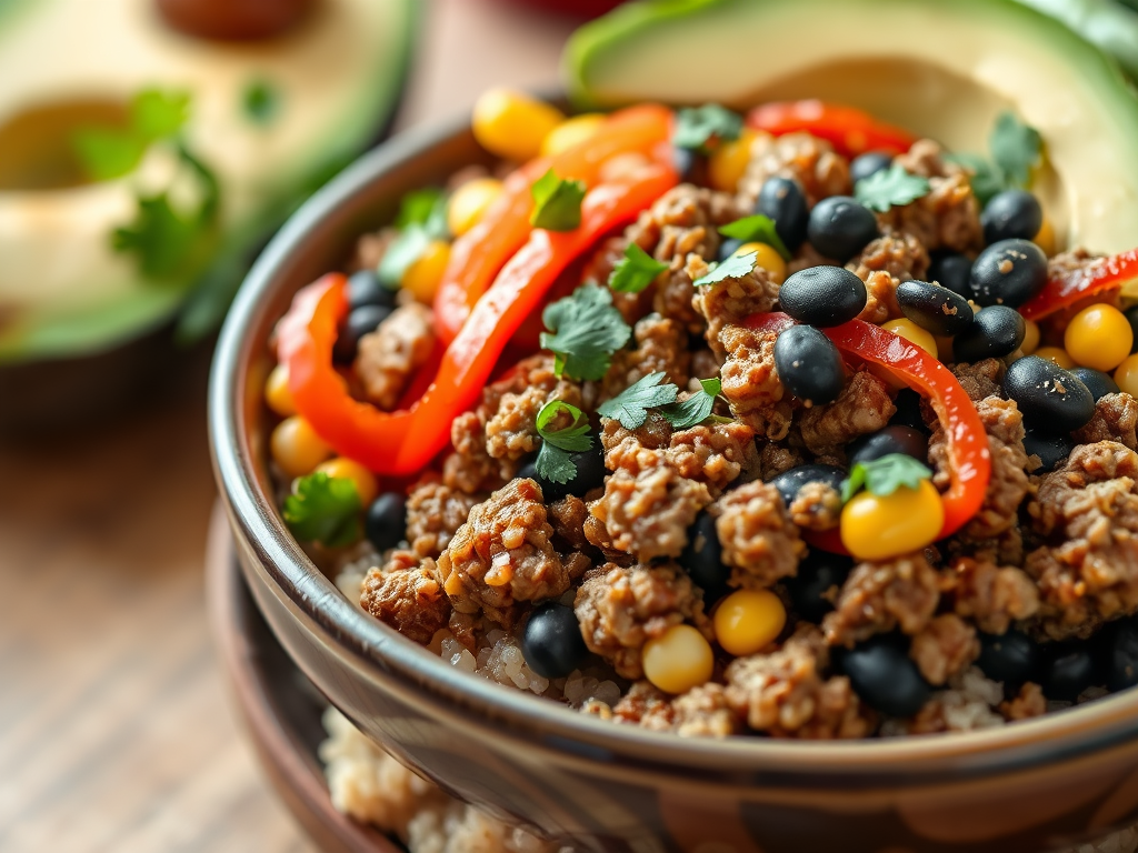 Quick & Easy Ground Beef & Bell Pepper Power Bowl - DIY Jessica